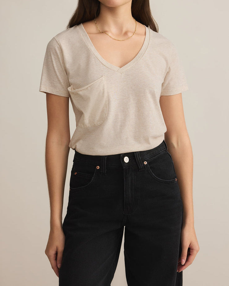 The Pocket Tee - Light Oatmeal Heather | Lilla & Beth