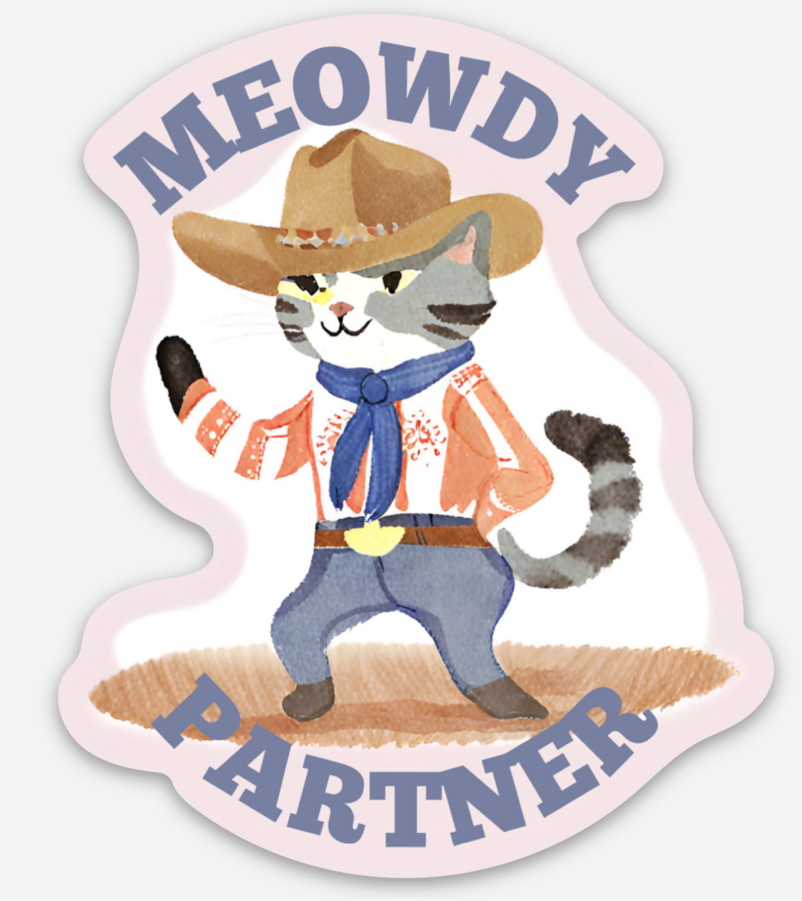 Meowdy Partner Sticker | Lilla & Beth